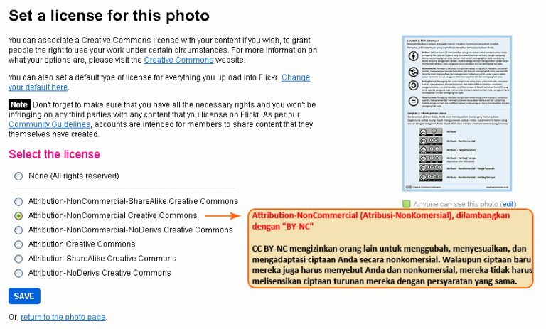 Pilihan Lisensi Creative Commons di Flickr - Creative Commons Indonesia